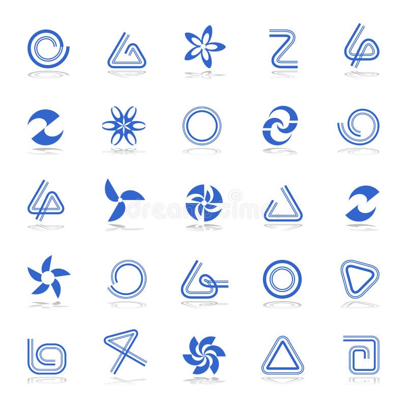 Design Elements Set. Abstract Blue Icons Stock Vector - Illustration of ...
