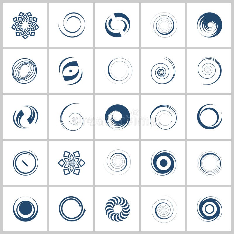 Design Elements Set. Abstract Blue Icons Stock Vector - Illustration of ...