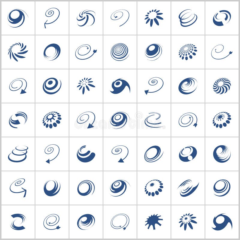 Design Elements Set. Abstract Blue Icons Stock Vector - Illustration of ...