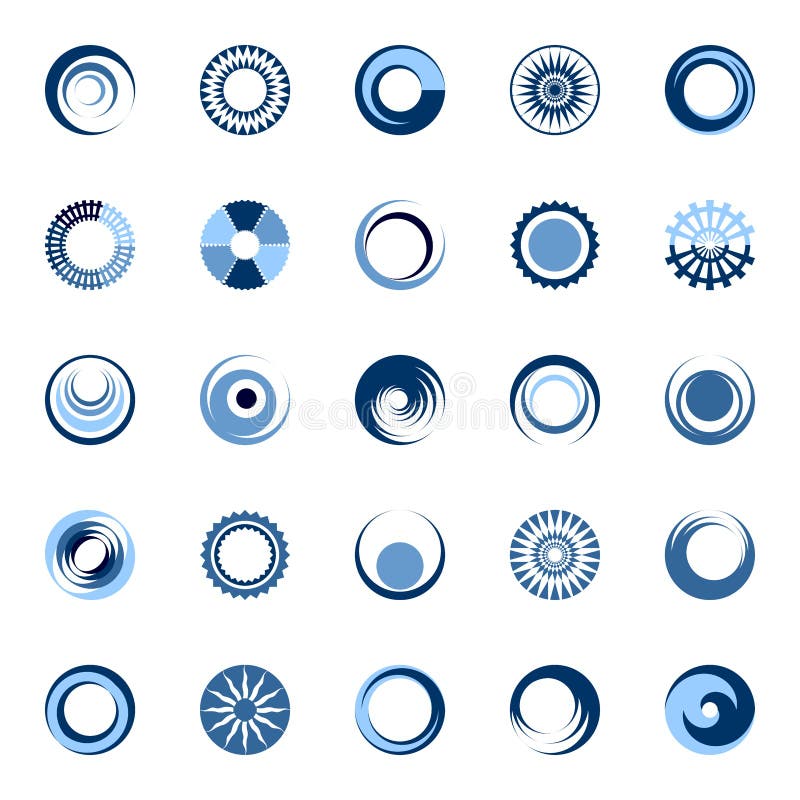 Design Elements Set. Abstract Blue Icons Stock Vector - Illustration of ...