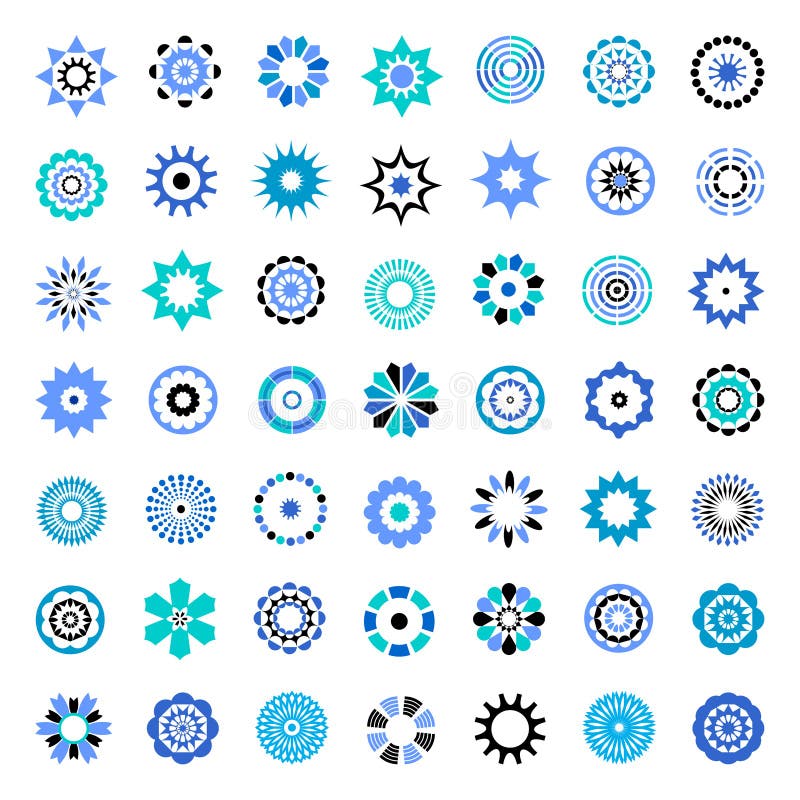 Design Elements Set Abstract Circle Icons Stock Vector - Illustration ...