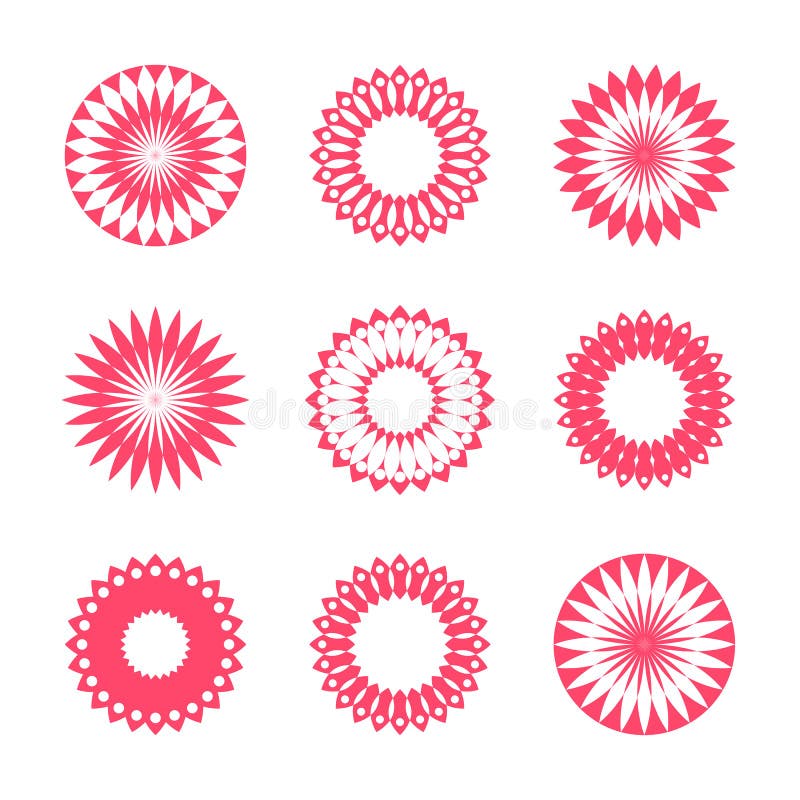 Design Elements Set. Abstract Circle Shape Icons Stock Vector ...