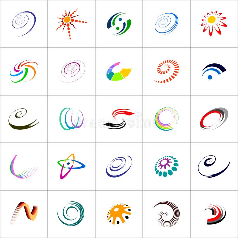 Design Elements Set. Abstract Color Icons Stock Vector - Illustration ...