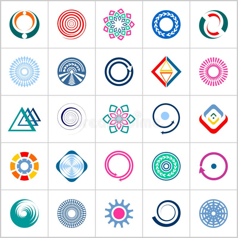 Design Elements Set. Abstract Color Icons Stock Vector - Illustration ...