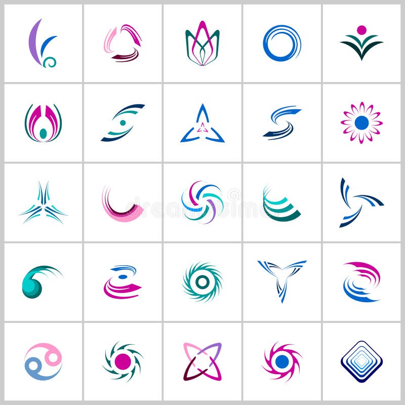 Design Elements Set. Abstract Color Icons Stock Vector - Illustration ...