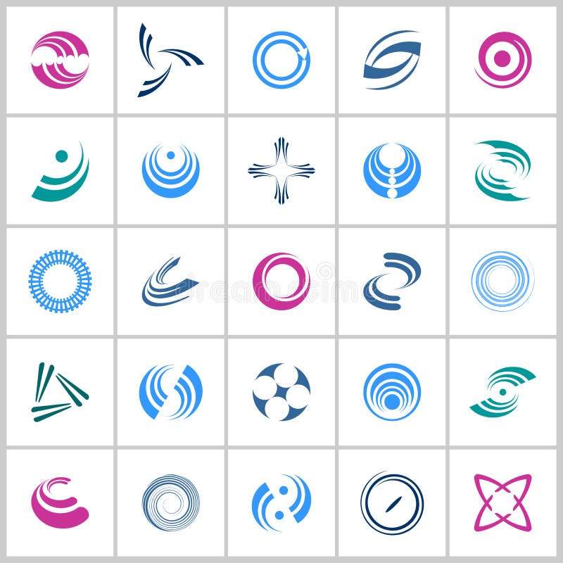 Design Elements Set. Abstract Color Icons Stock Vector - Illustration ...