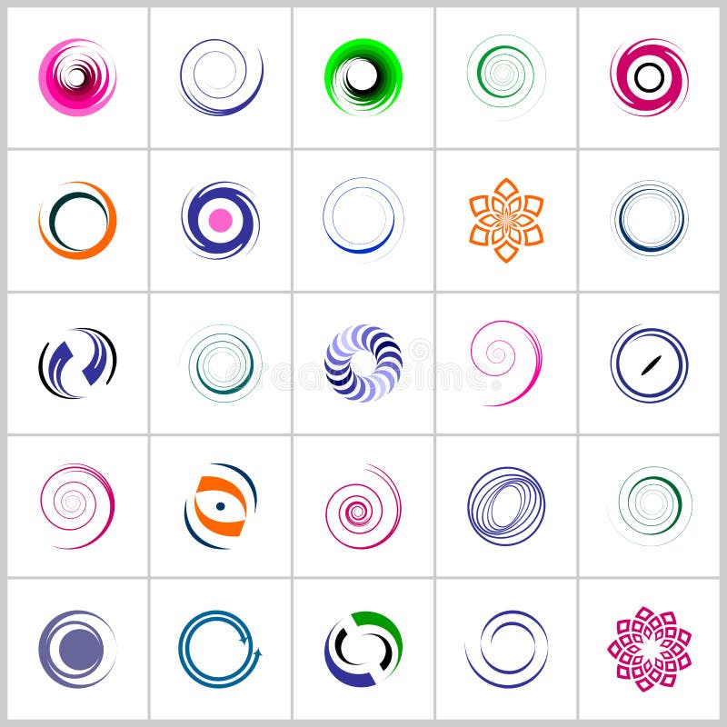 Design Elements Set. Abstract Color Icons Stock Vector - Illustration ...