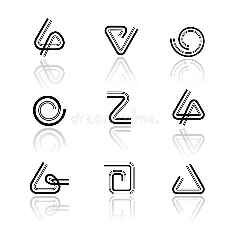 Design Elements Set. Abstract Graphical Symbols Stock Vector ...