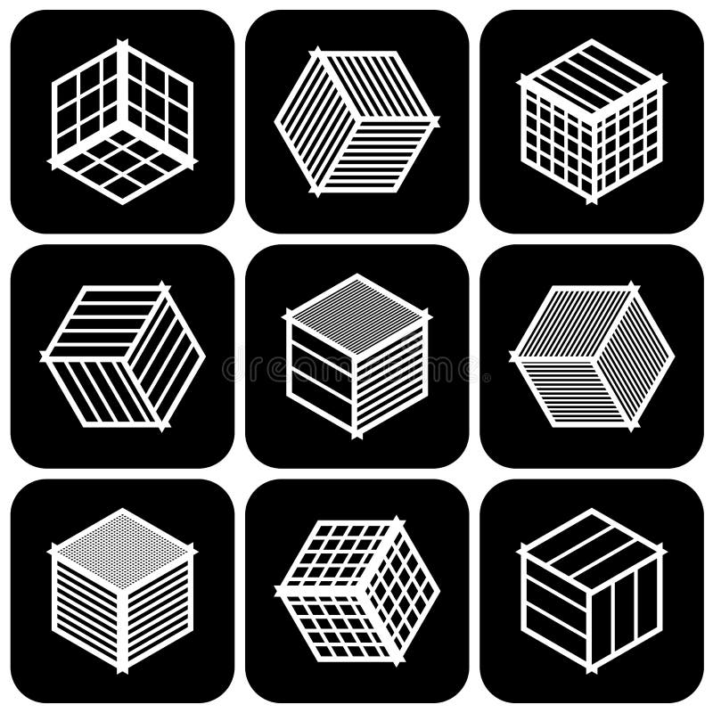 Isometric Cubic Design Elements. 3D Icons Set Stock Vector ...