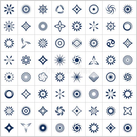 Design Elements Set. 64 Abstract Icons Stock Vector - Illustration of ...