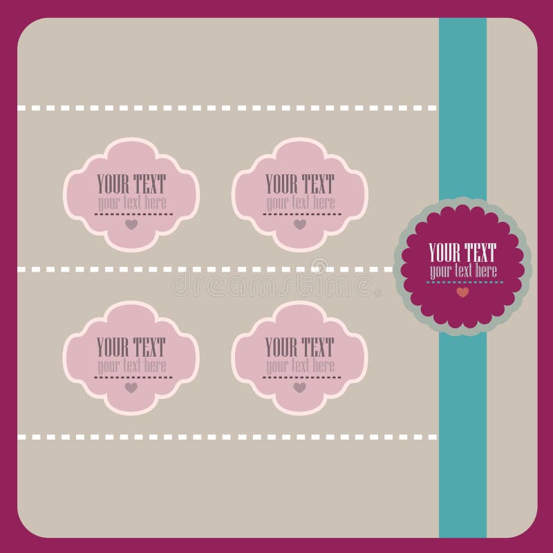 Design Elements Set. Beautiful Frames, Vintage Tags Collection Stock ...