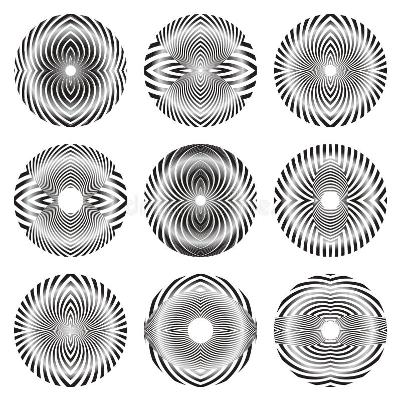 Design Elements Set. Patterns in Circle Shape Stock Vector ...