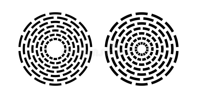 Circle Concentric Dash Lines Patterns Stock Illustrations – 3 Circle ...