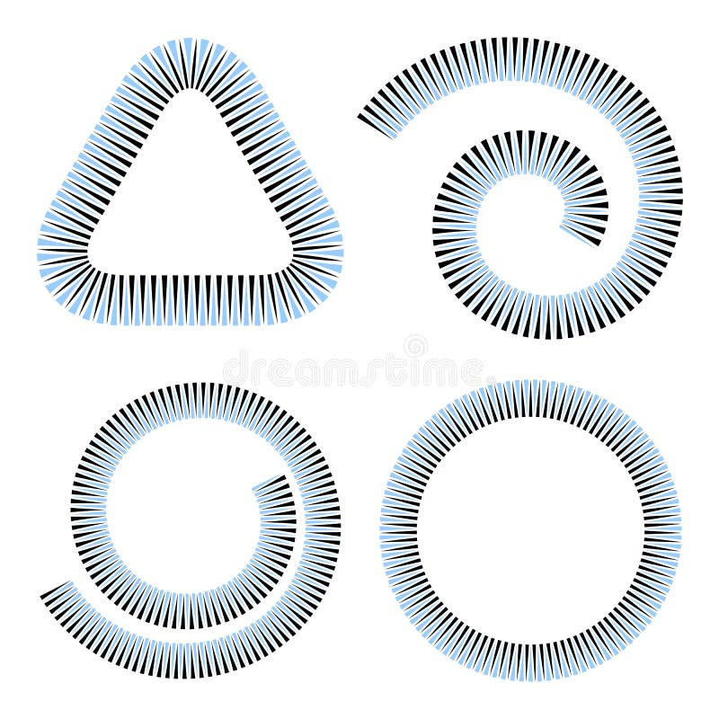 Design Elements Set. Spiral, Circle and Triangle Shapes Stock Vector ...