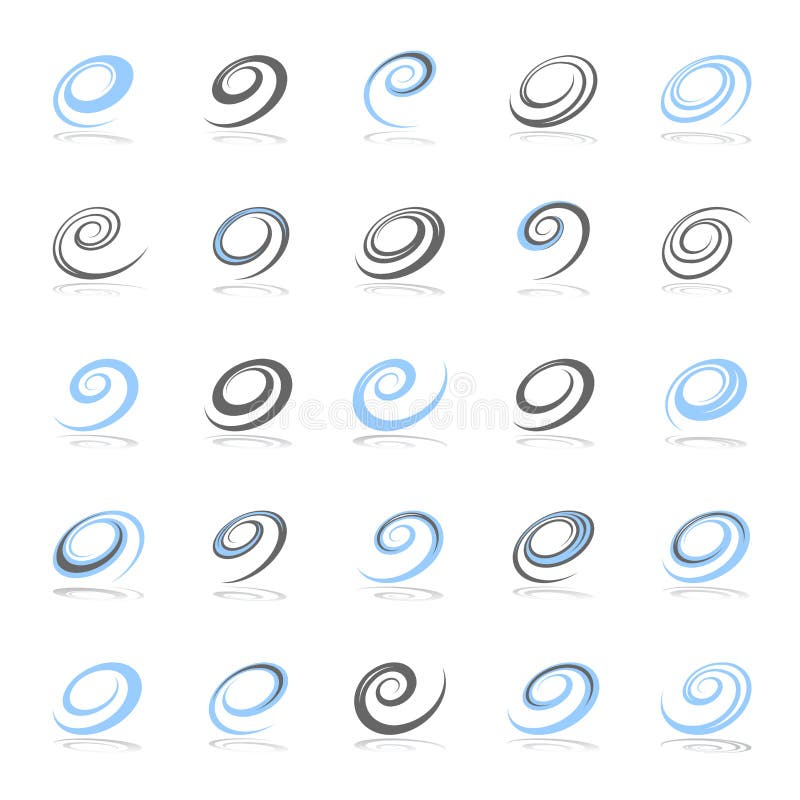 Design Elements Set. Spiral Shapes Stock Vector - Illustration of ...