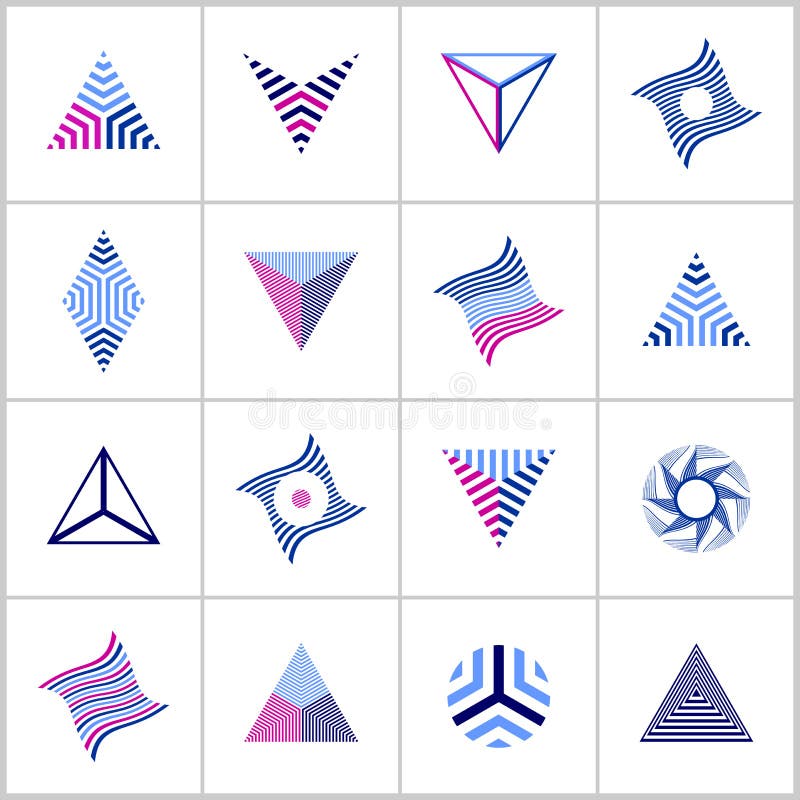 Design Elements Set. Triangle, Circle, Diamond Shapes. Geometric ...