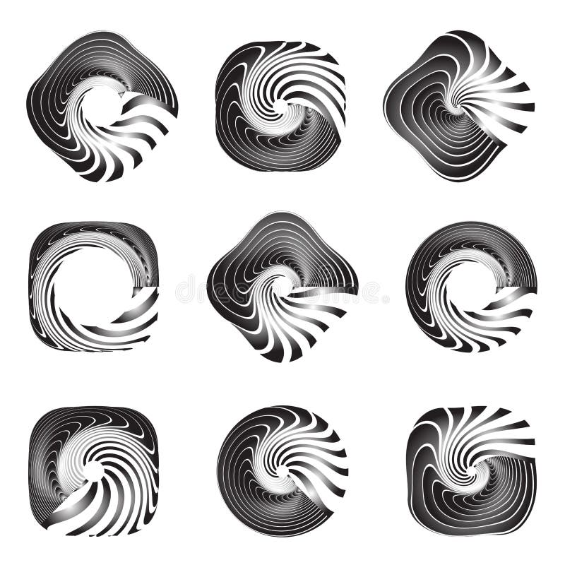 Design Elements Set. Twisting Movement Stock Vector - Illustration of ...