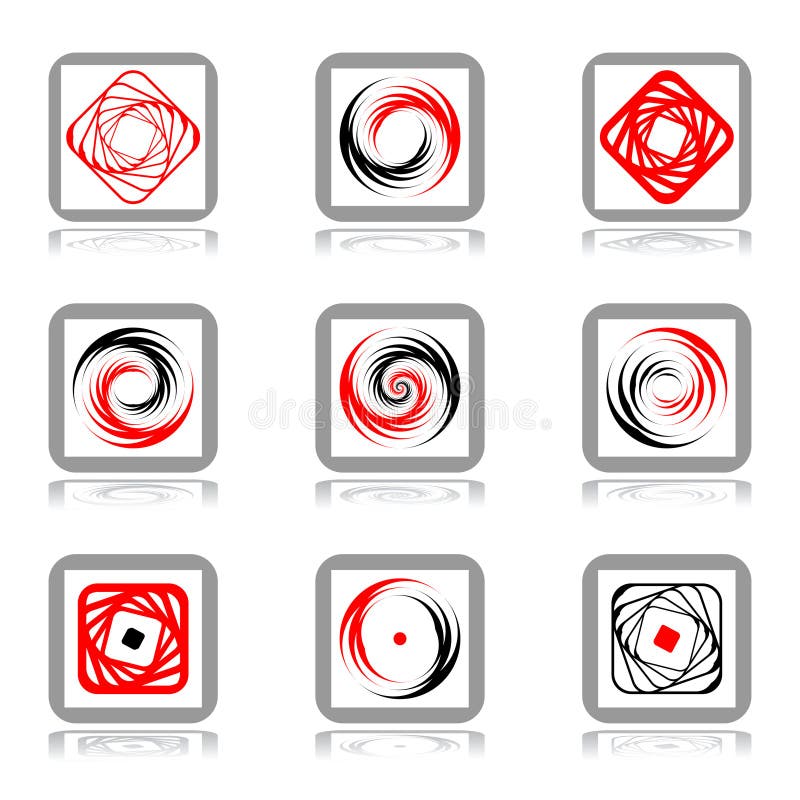 Spiral Movement and Rotation. 49 Design Elements. Stock Vector ...