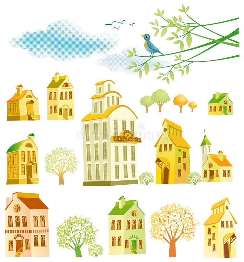Design elements. Town. stock vector. Illustration of town - 16837034