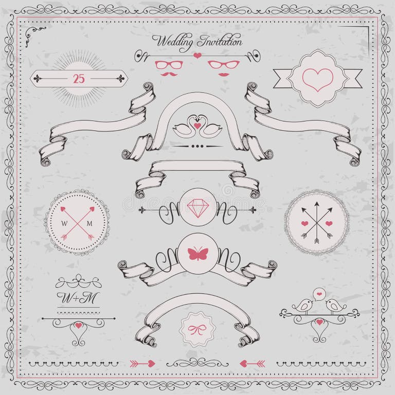 Design Elements, Wedding Invitation, Stock Vector - Illustration of ...