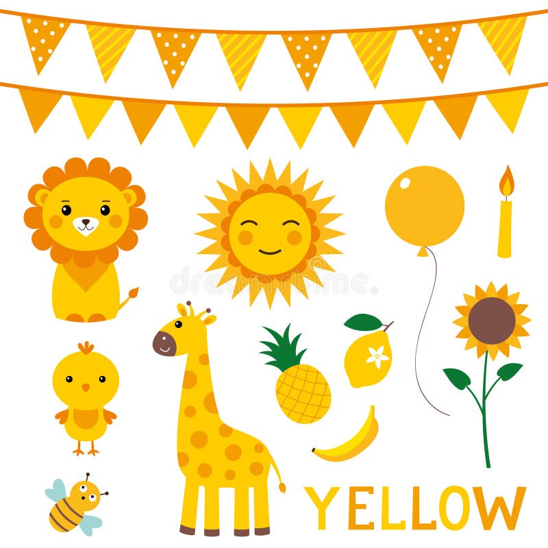 Design Elements in Yellow Color Stock Vector - Illustration of ...