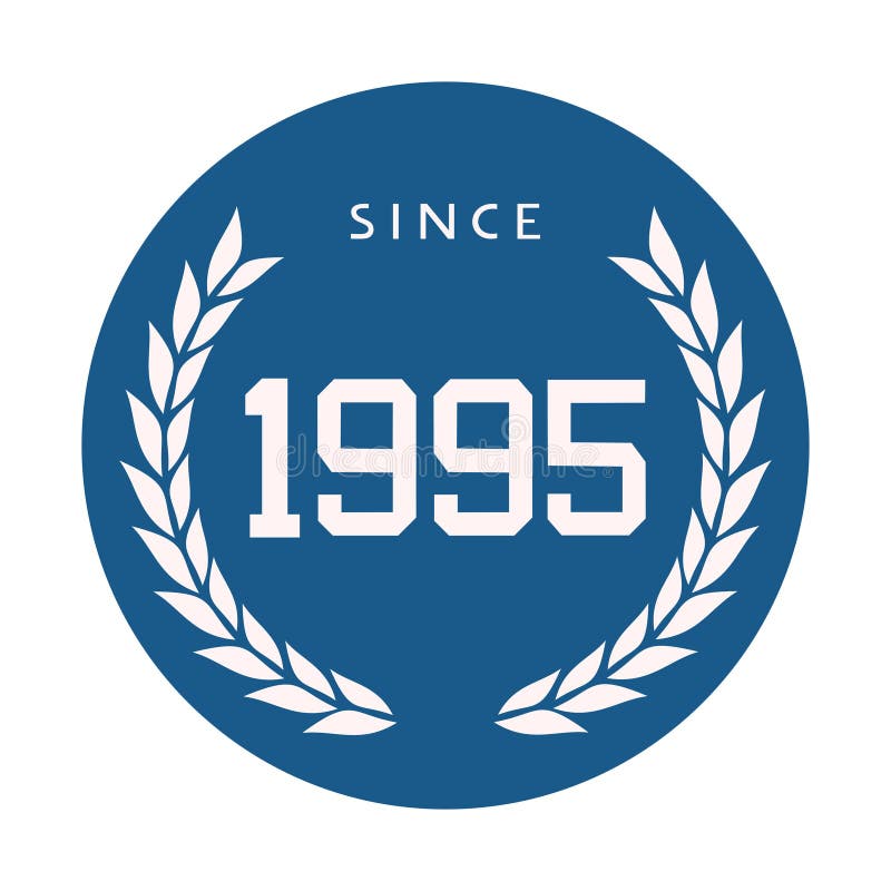 Design of 1995 emblem stock vector. Illustration of digital - 314199466