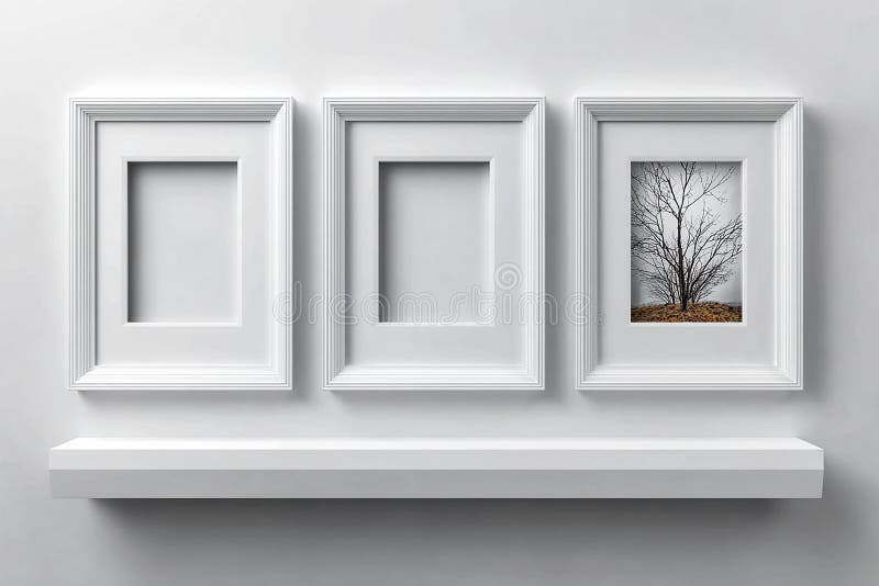 Design. Empty Color Photo Frame for a Collage of Three Photos in a ...