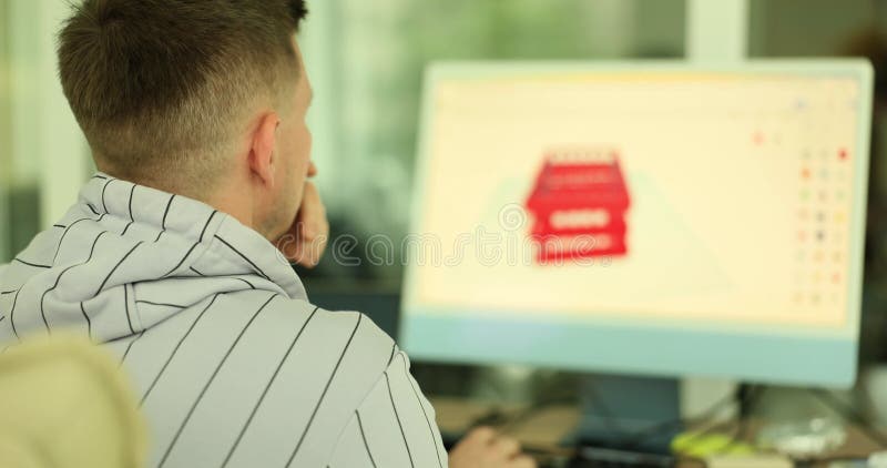 Design Engineer Analyzing CAD Software for Product Development Stock ...
