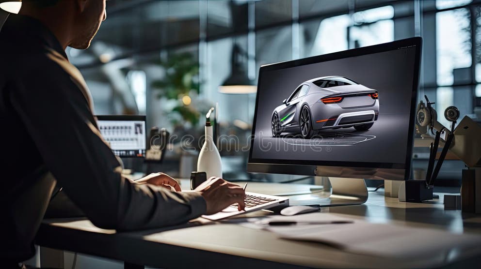 Design Engineer at Computer Designing Stock Illustration - Illustration ...