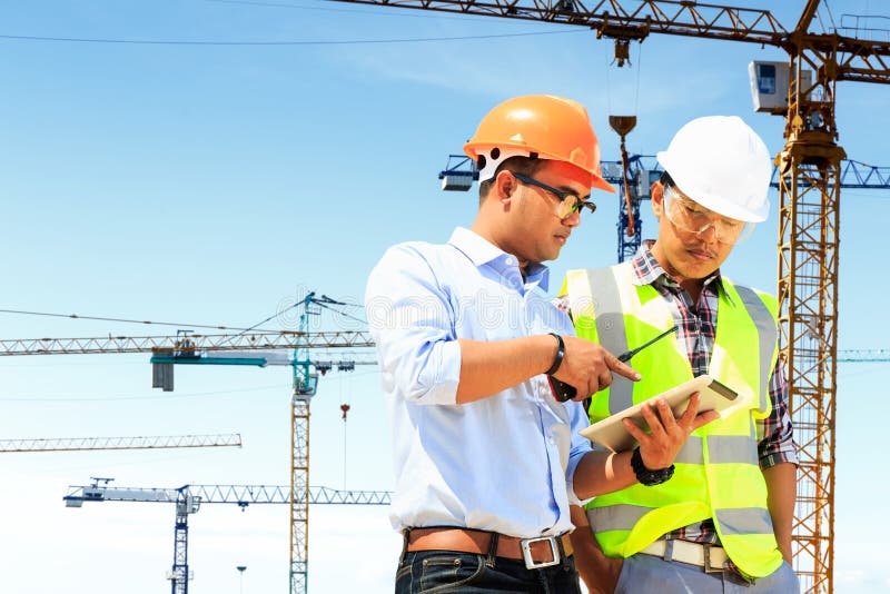 Design engineers stock photo. Image of architect, hardhat - 107829704
