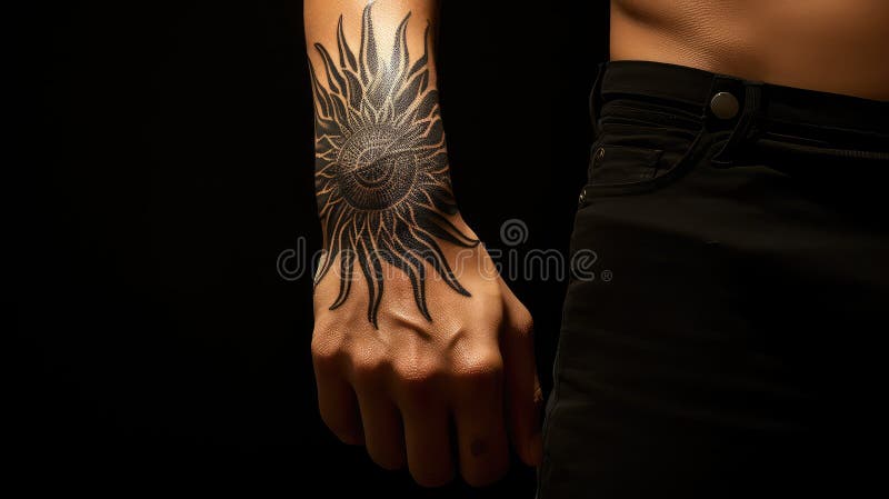 Design engraved sun stock illustration. Illustration of strength ...