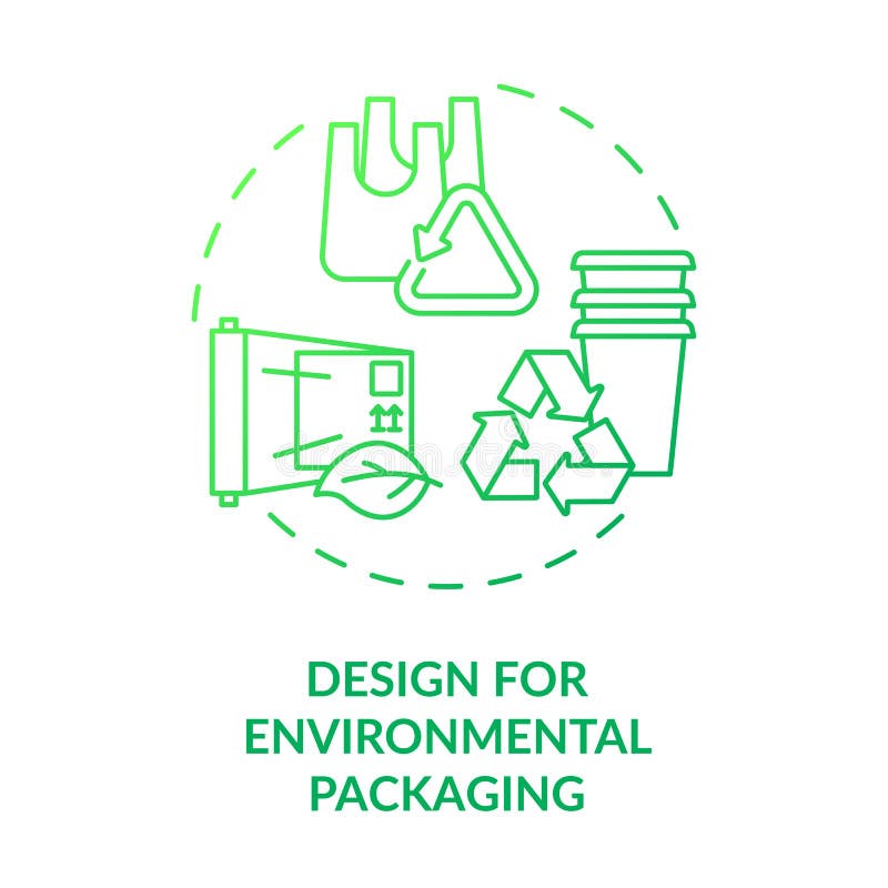 Design for Environmental Packaging Green Gradient Concept Icon Stock ...