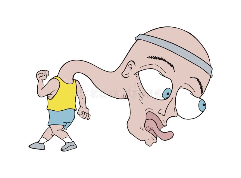 Design of Exausted Man Running Stock Vector - Illustration of active ...