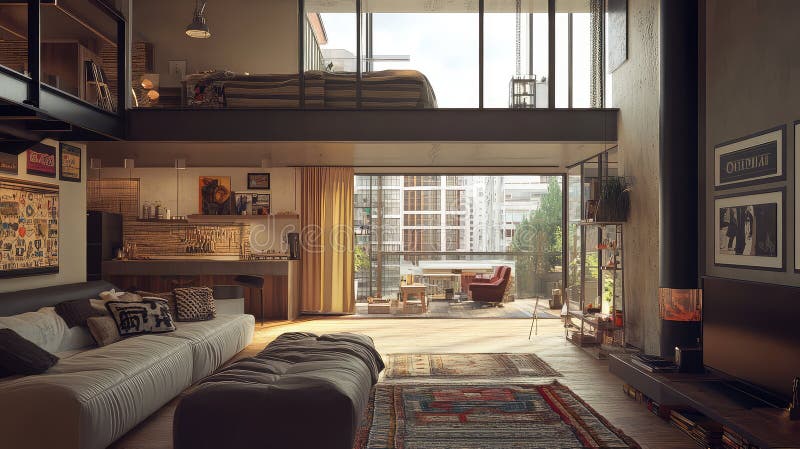 Design Exploded View of Loft Apartment Infographic Stock Illustration ...