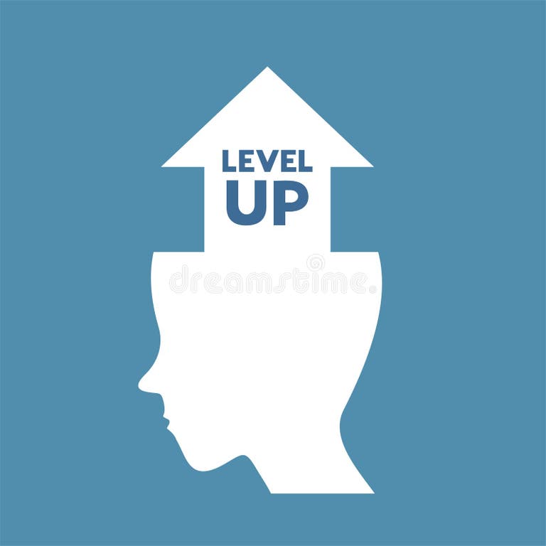 Design of Face with Level Up Message Stock Vector - Illustration of ...