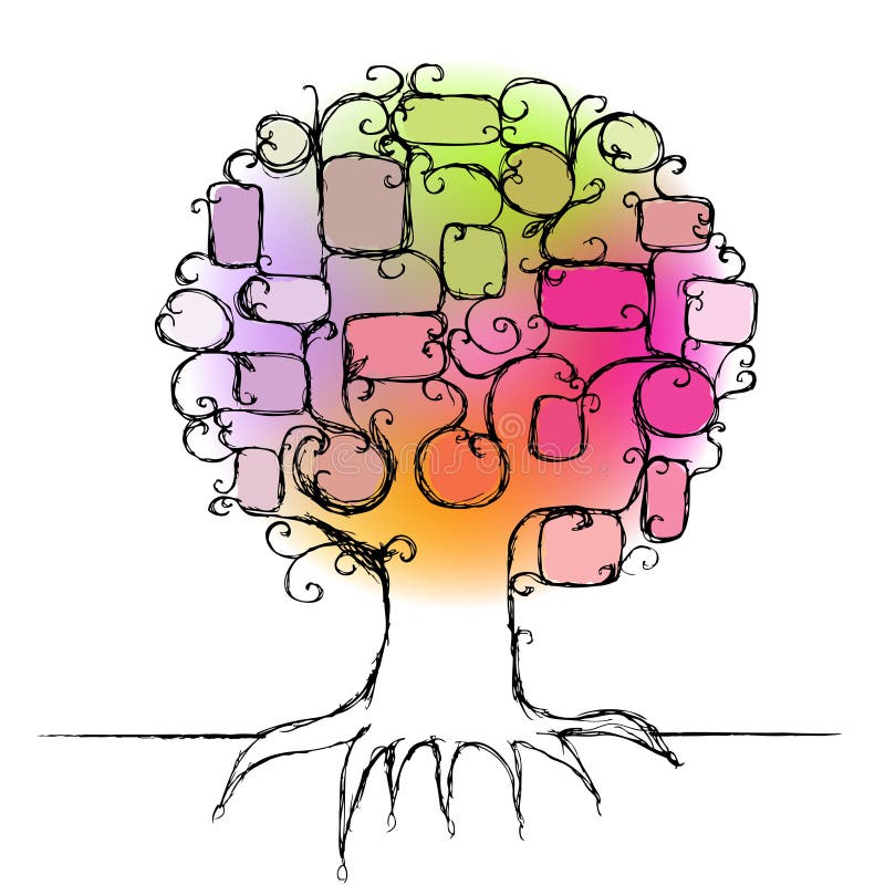 Vector Family Tree Design with Frames Stock Vector - Illustration of ...