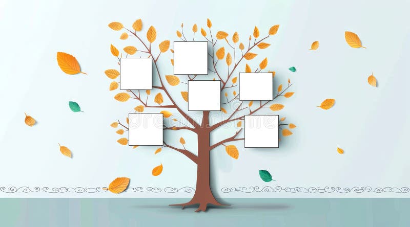 Design a Family Tree Featuring a Vibrant Tree with Branches and Blank ...
