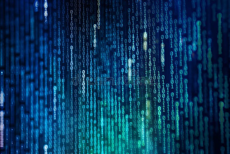 Power of Big Data: Binary Code Information on Computer Screen Stock Photo - Image of information ...