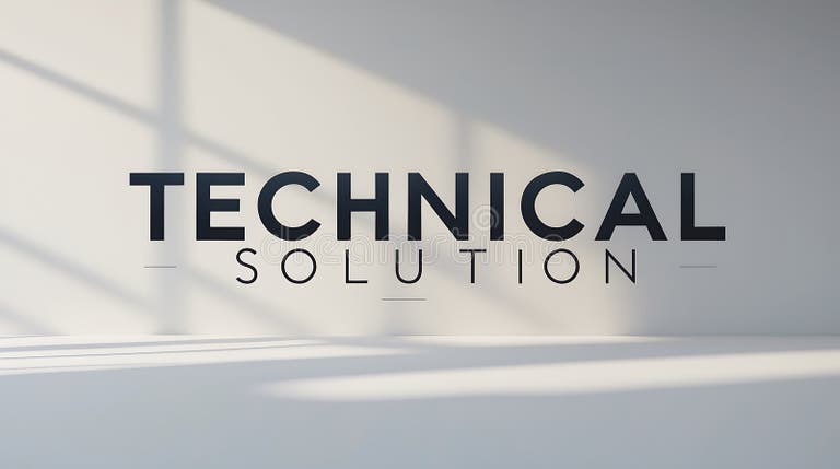 Bold Typography Design Showcasing the Phrase Technical Solution on a Simple Background Stock ...