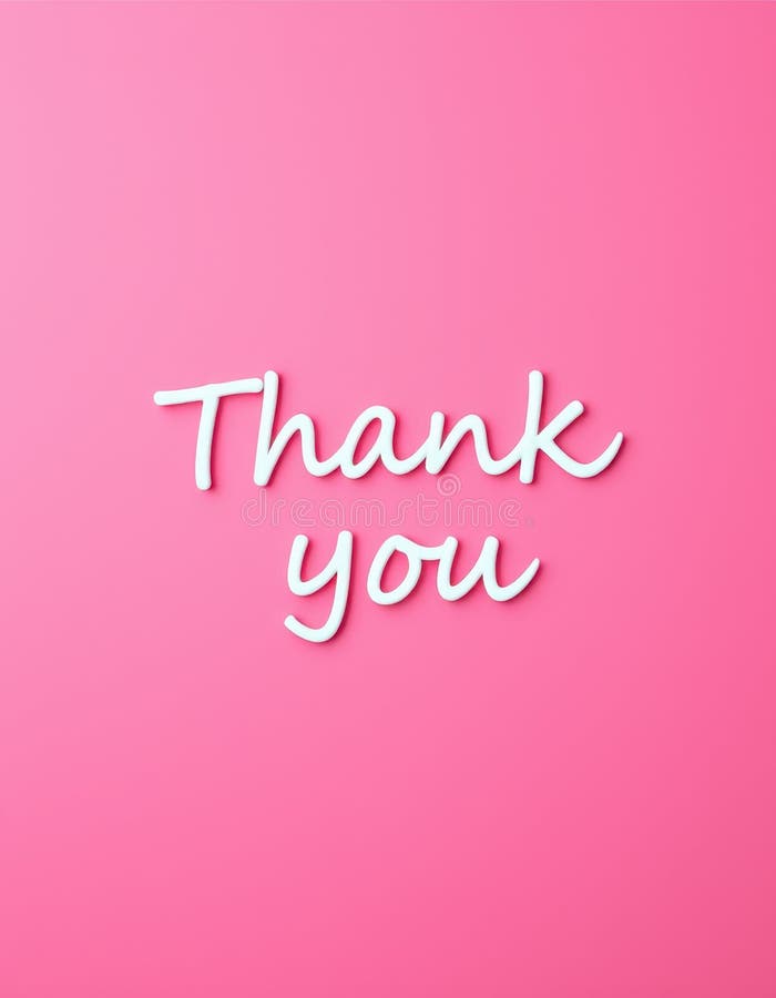 Simple Thank You Message on a Vibrant Pink Background with Elegant ...