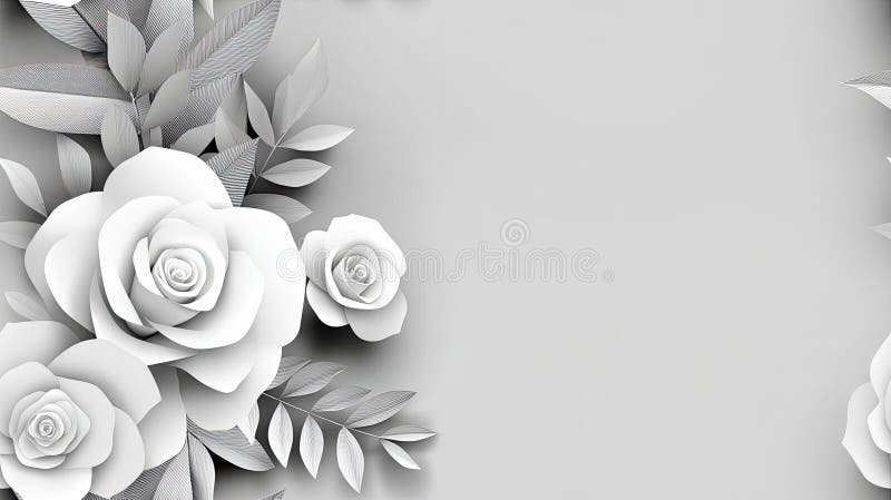 This Design Features a Collection of Delicate 3D Paper White Roses and ...
