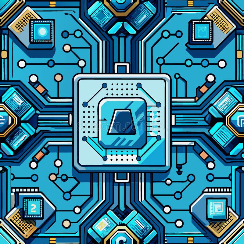Intricate Blue Circuit Board Design Showcasing Advanced Technology ...
