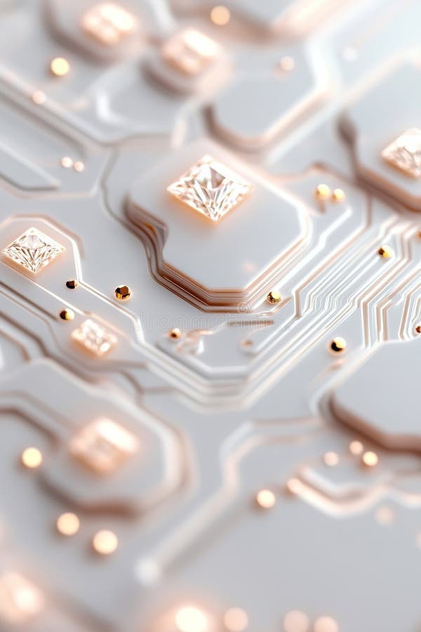 The Design Features a Glowing Circuit Pattern Etched into a Smooth ...