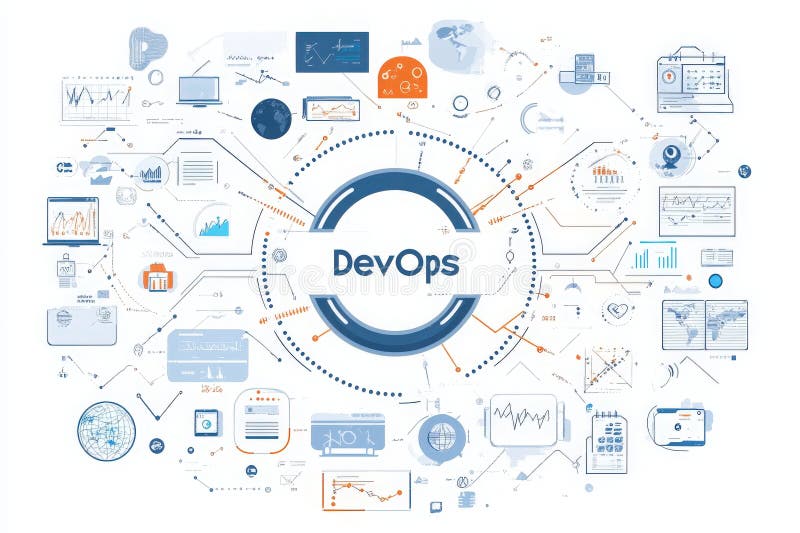 DevOps Concept with Infinity Loop Symbol Showcasing Various Data and ...