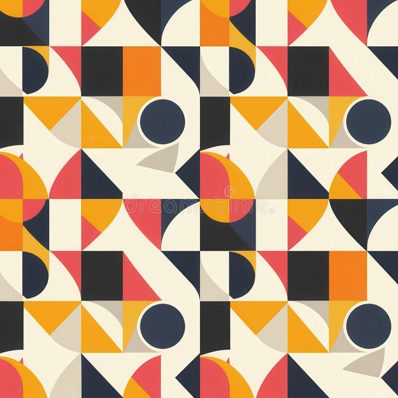 The Design Features an Intricate Arrangement of Colorful Geometric ...