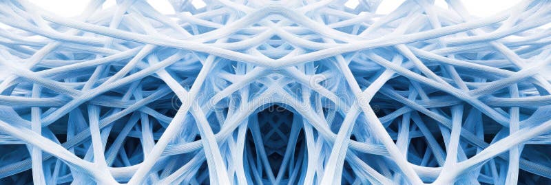 The Design Features Intricate Blue and White Network Lines Forming a ...
