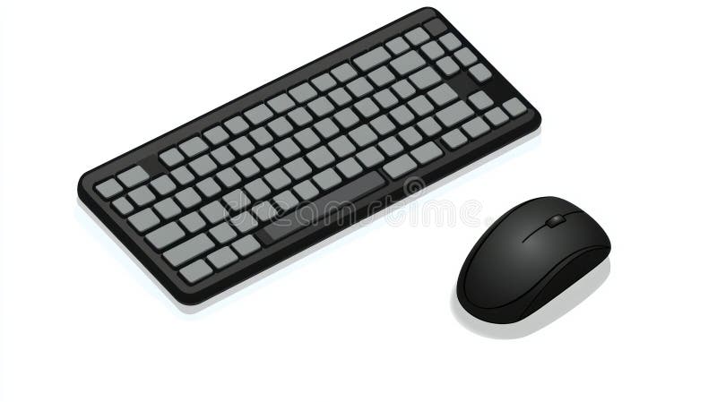 The Design Features a Keyboard and Mouse Icon Commonly Used for Digital ...