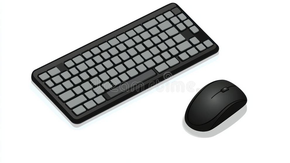 The Design Features a Keyboard and Mouse Icon Commonly Used for Digital ...