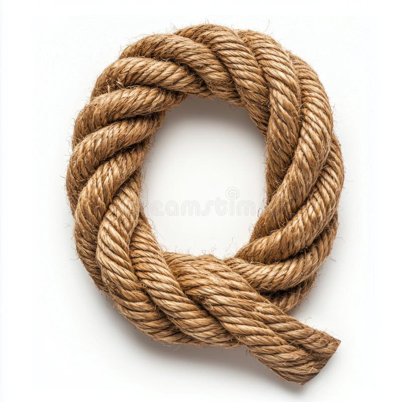 Unique Letter Q Crafted Natural Ropes Isolated Clean White Background ...