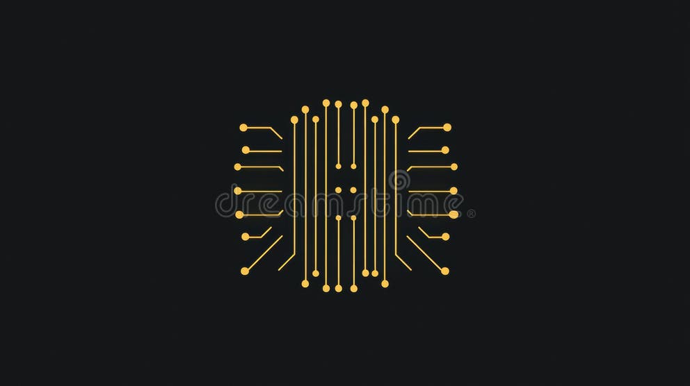 This Design Features a Microchip with a Digital Trace, Symbolizing ...